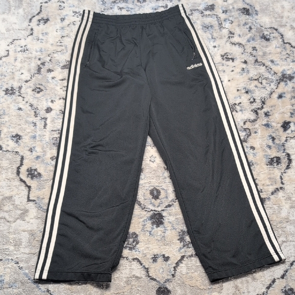 adidas | Pants | Adidas Tearaway Snap Button Track Pants Black White ...